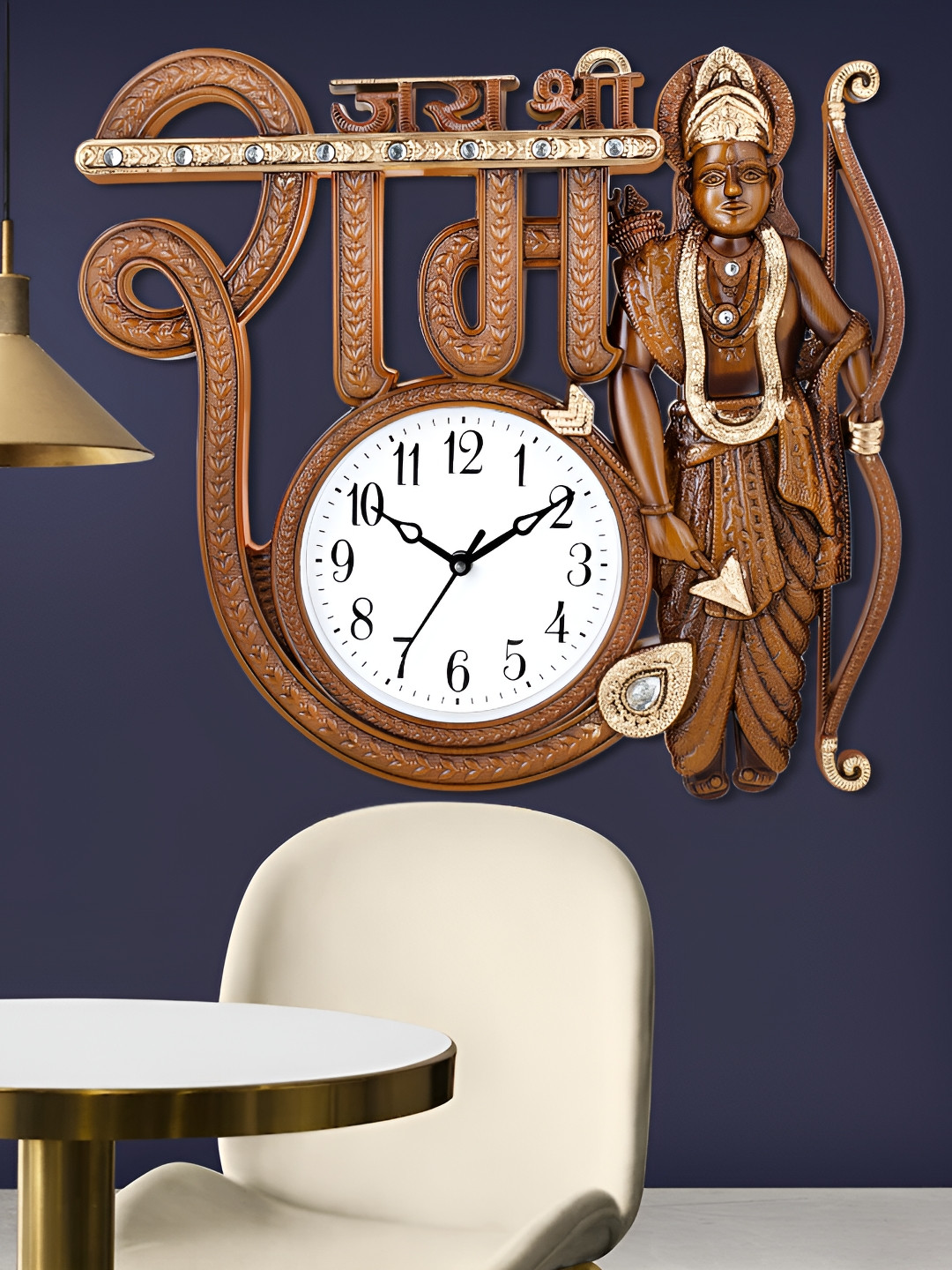 Buy Attractionz Brown And White Round Textured Analogue Traditional ...