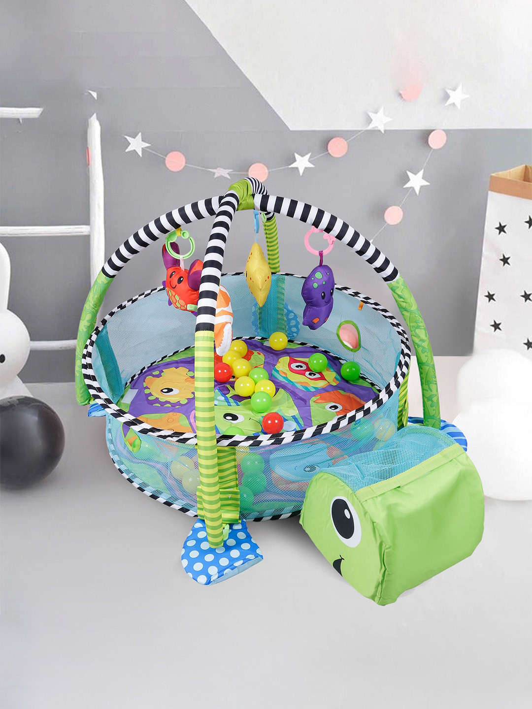 Buy Baby Moo Infants Turtle Play Mat With Hanging Toys - Activity Toys ...