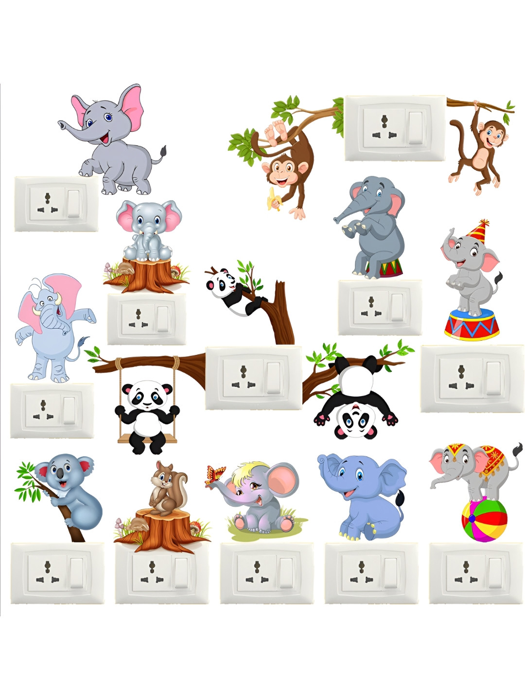 Buy Aquire Blue & Grey Switch Board Self Adhesive Decals & Sticker ...