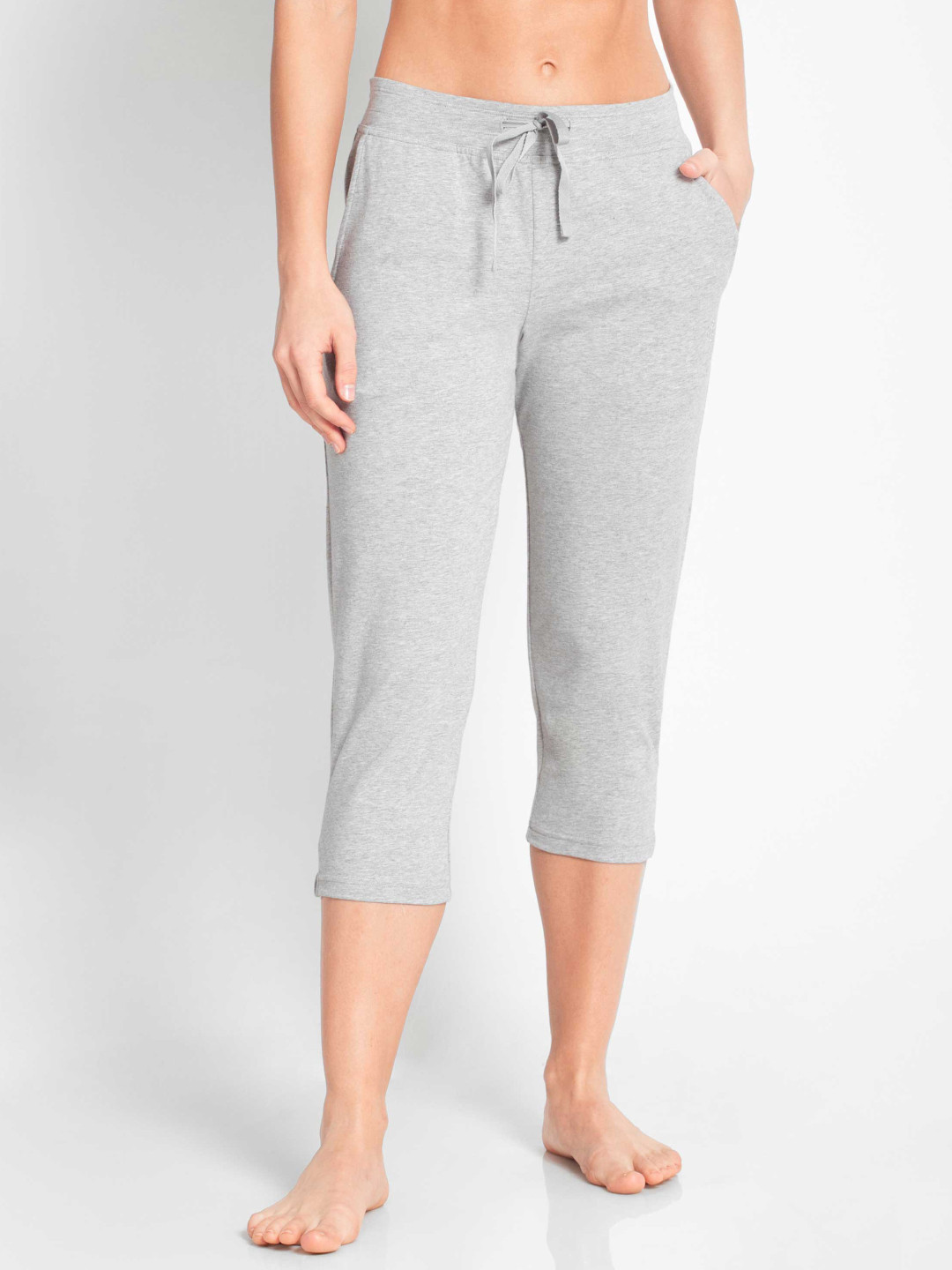 Buy Jockey Women Grey Melange Knit Lounge Capris - Lounge Pants for ...