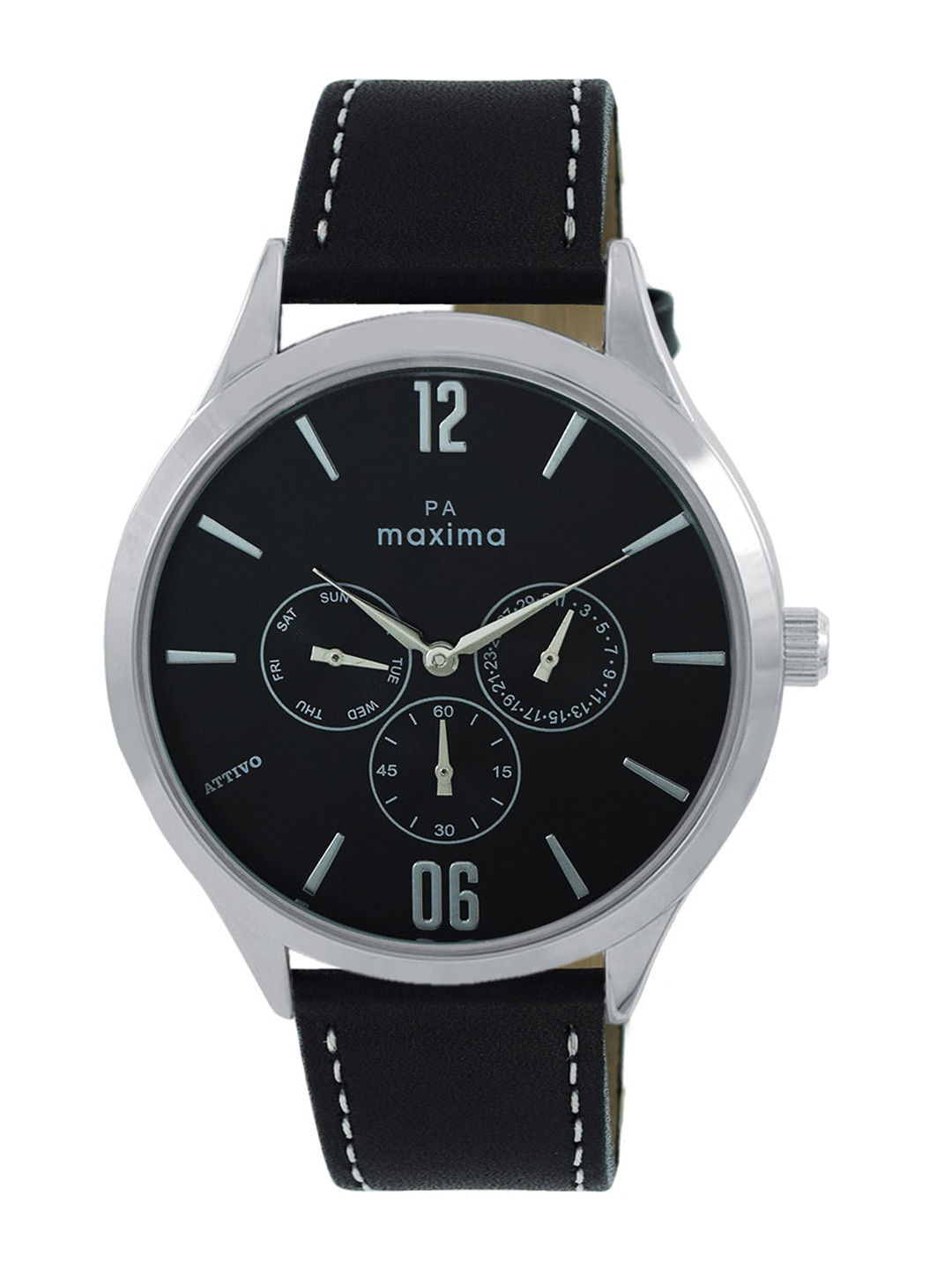 Buy PA Maxima Men Leather Straps Round Shaped Analogue Watch 66260LMGI ...