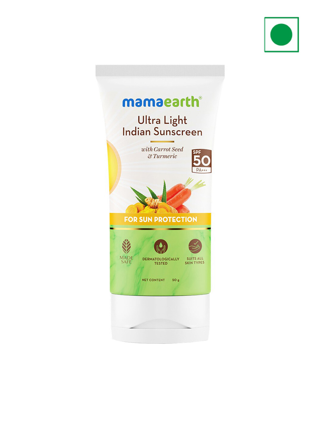 Buy Mamaearth Ultra Light SPF50 Indian Sunscreen With Carrot Seed ...