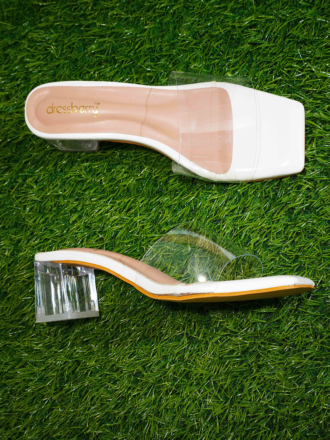 Buy DressBerry White Open Toe Block Heels - Heels for Women 27412976 ...
