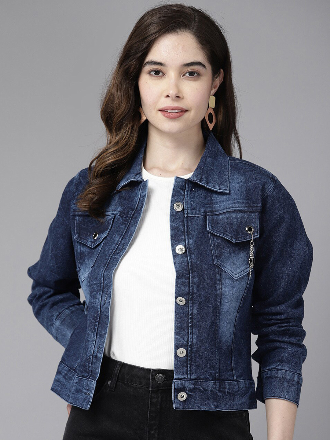 Buy BAESD Washed Windcheater Cotton Denim Jacket - Jackets for Women ...