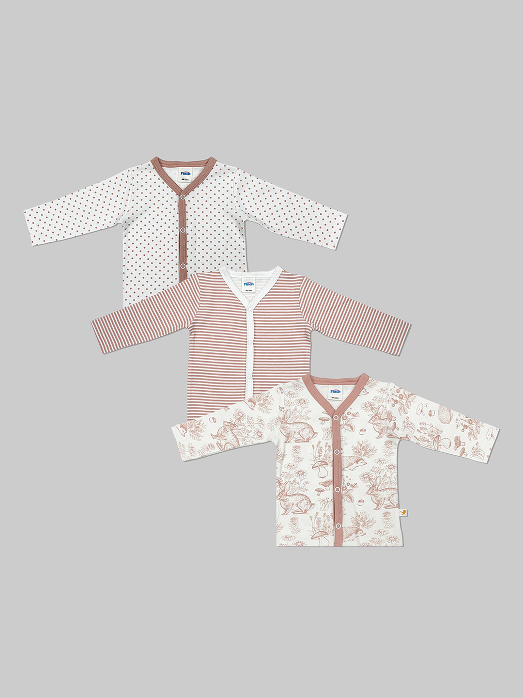 Buy BAESD Infant Girls Pack Of 3 Printed V Neck Pure Cotton Jablas ...