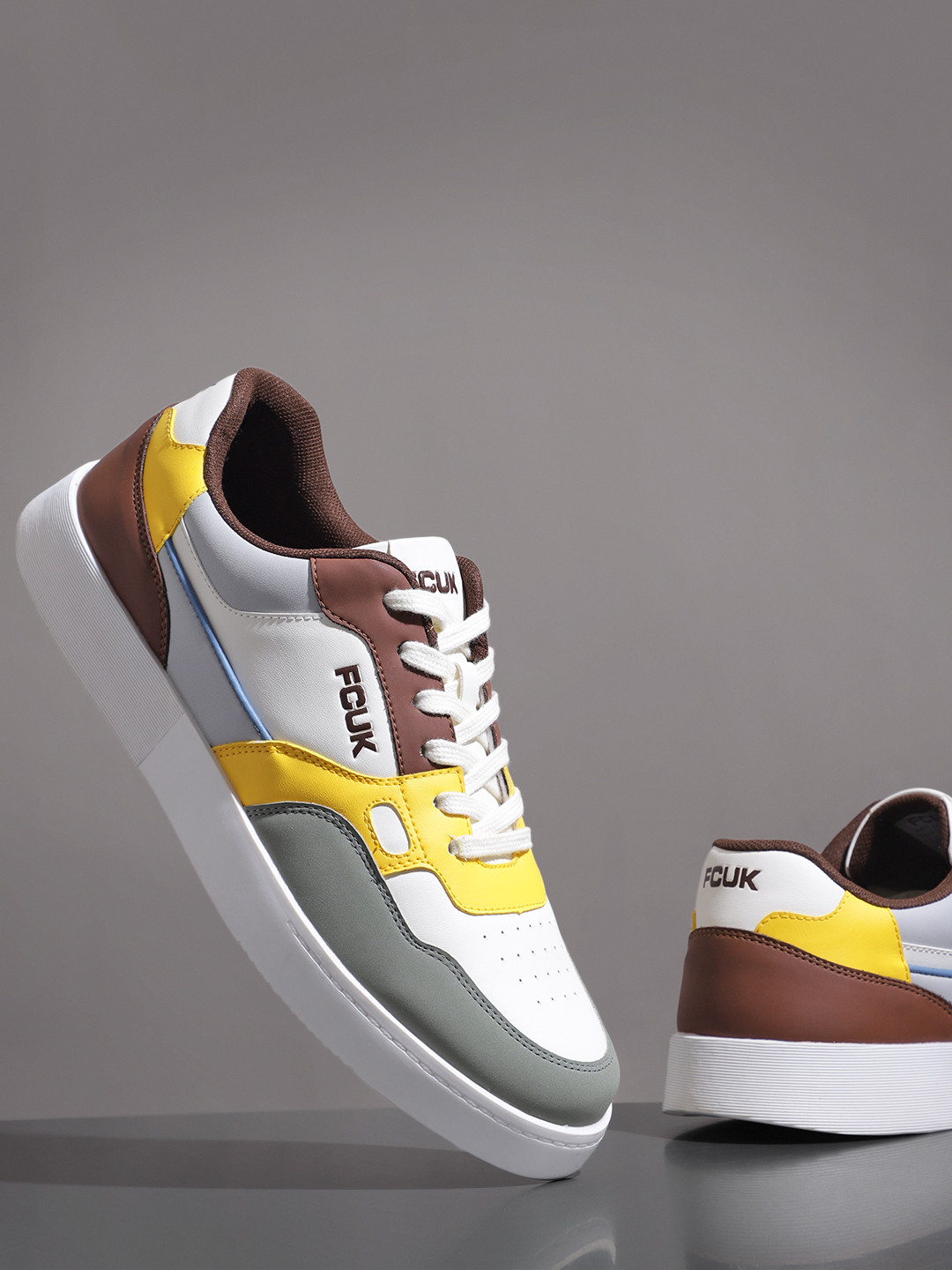 Buy FCUK Men Perforated Colourblocked Sneakers - Casual Shoes for Men ...