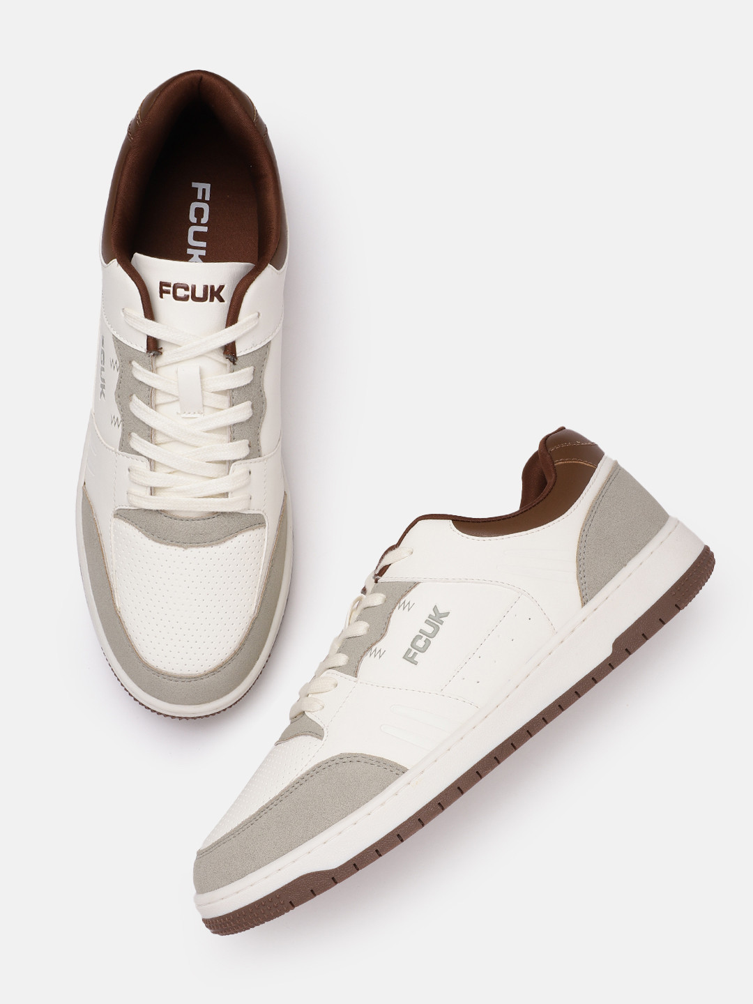 Buy FCUK Men Colourblocked Perforated Sneakers - Casual Shoes for Men ...