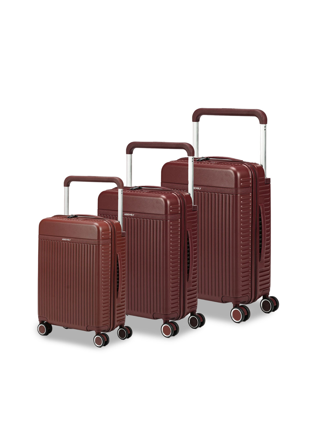 Buy Assembly Rover Set Of 3 Textured 360 Degree Rotation Hard Sided ...