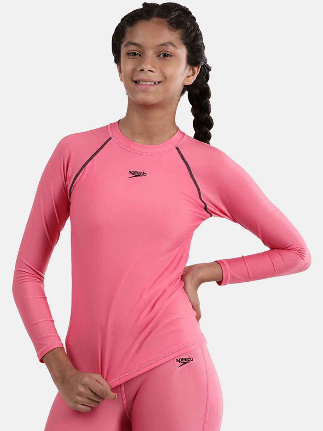 Buy Speedo Girls Long Sleeves Swim Top - Swim Tops for Girls 27423584 ...