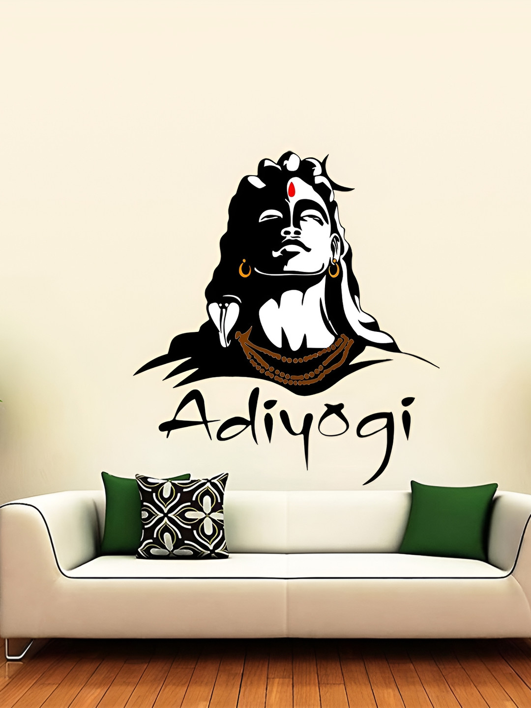 Buy Aquire Black Adiyogi Self Adhesive Wall Sticker - Decals And ...