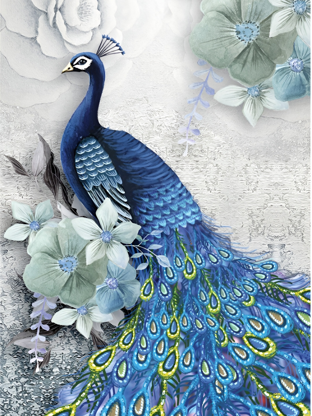 Buy Aquire Blue Peacock Self Adhesive Sticker - Decals And Stickers for ...