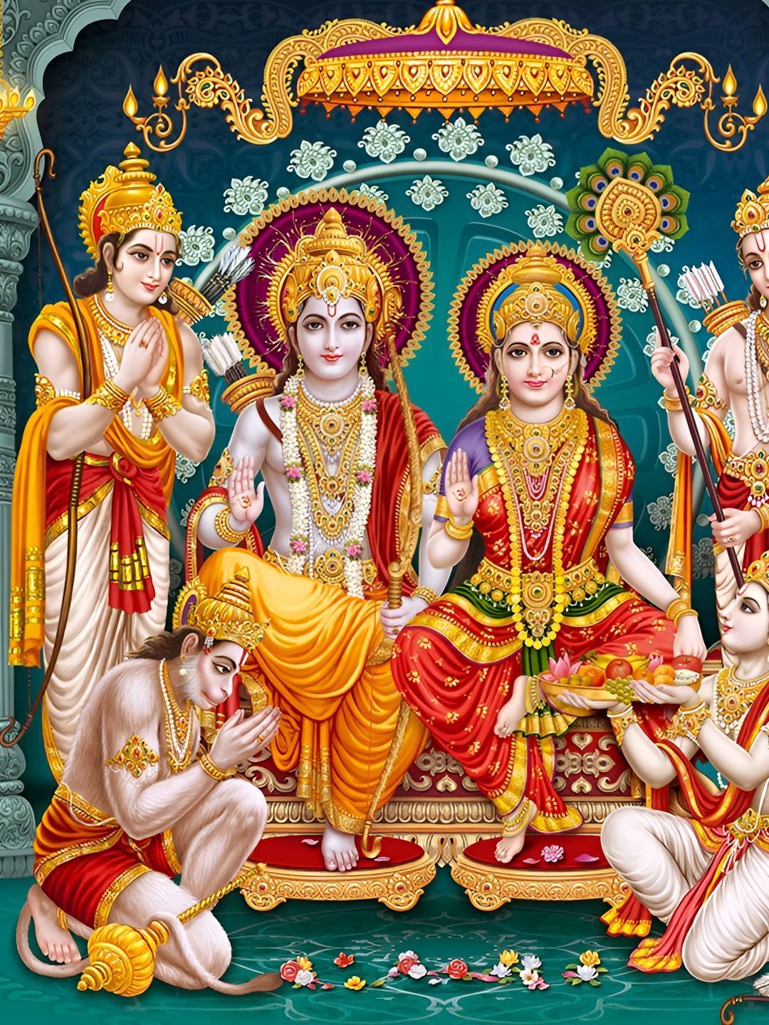 Buy Aquire Yellow & Red Ram Darbar Sparkle Digital Picture Self ...