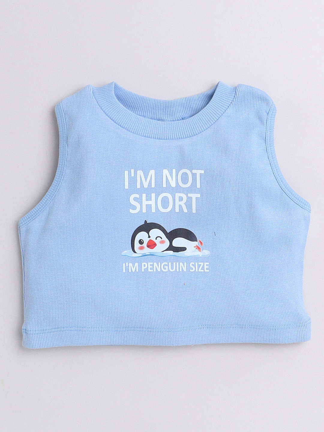 Buy AWW HUNNIE Kids Typography Printed Round Neck Knitted Boxy Top ...