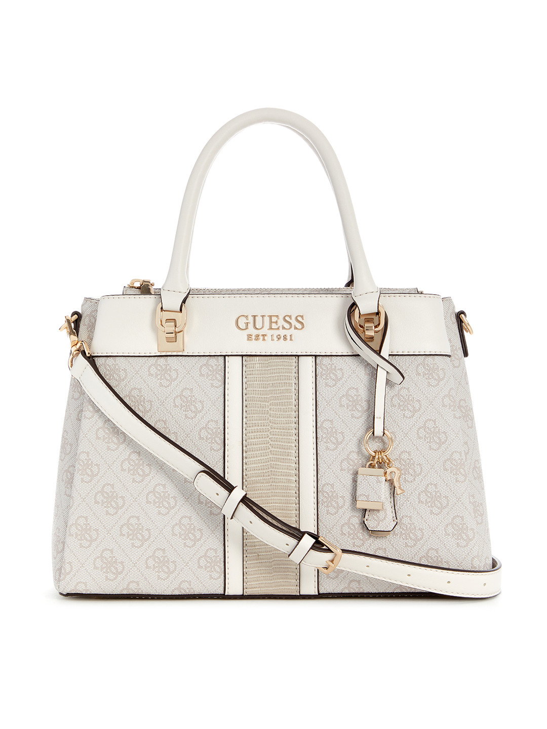 Buy GUESS Brand Logo Printed Structured Handheld Bag - Handbags for ...