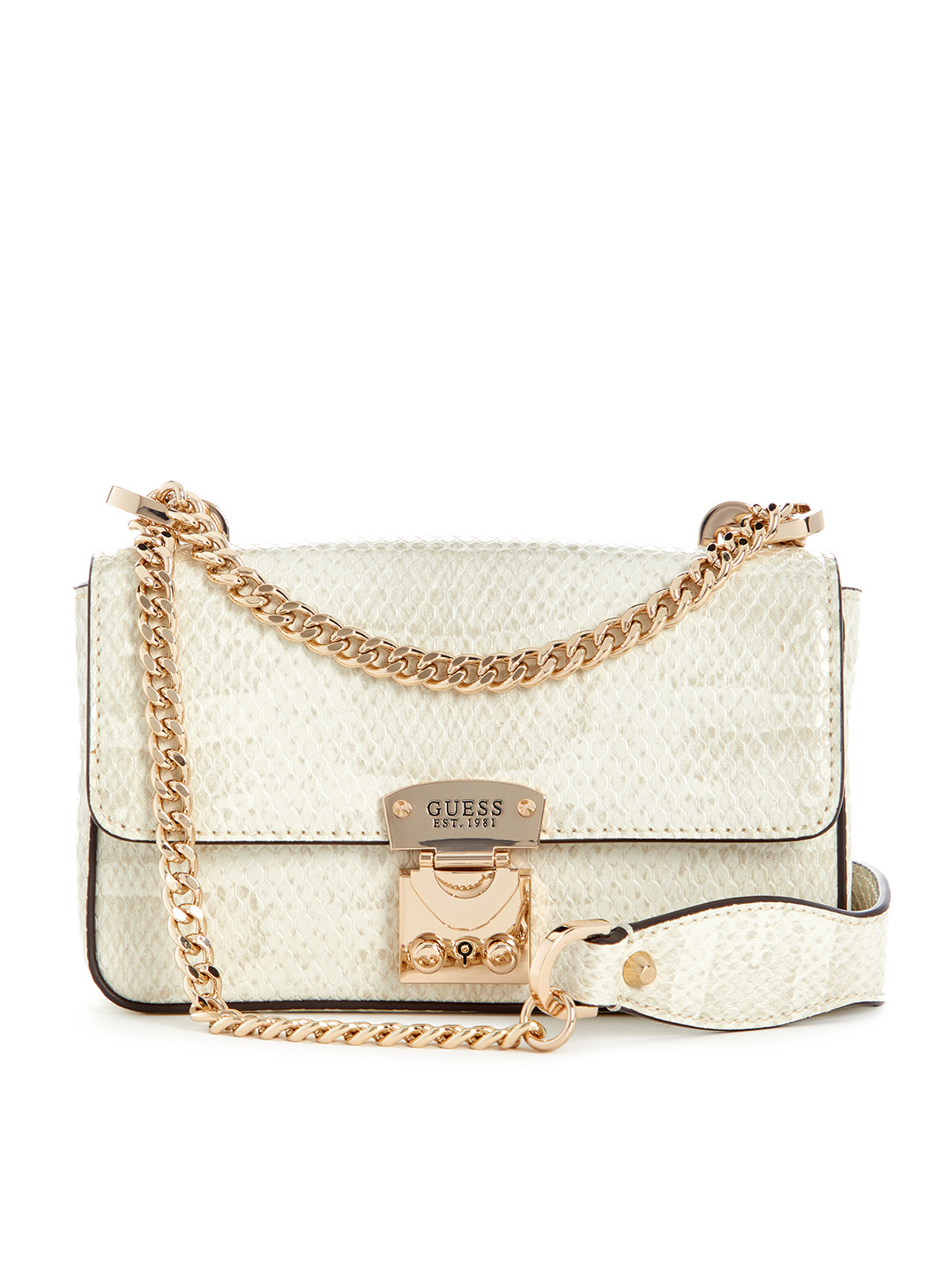Buy GUESS Snake Skin Textured Convertible Structured Shoulder Bag ...