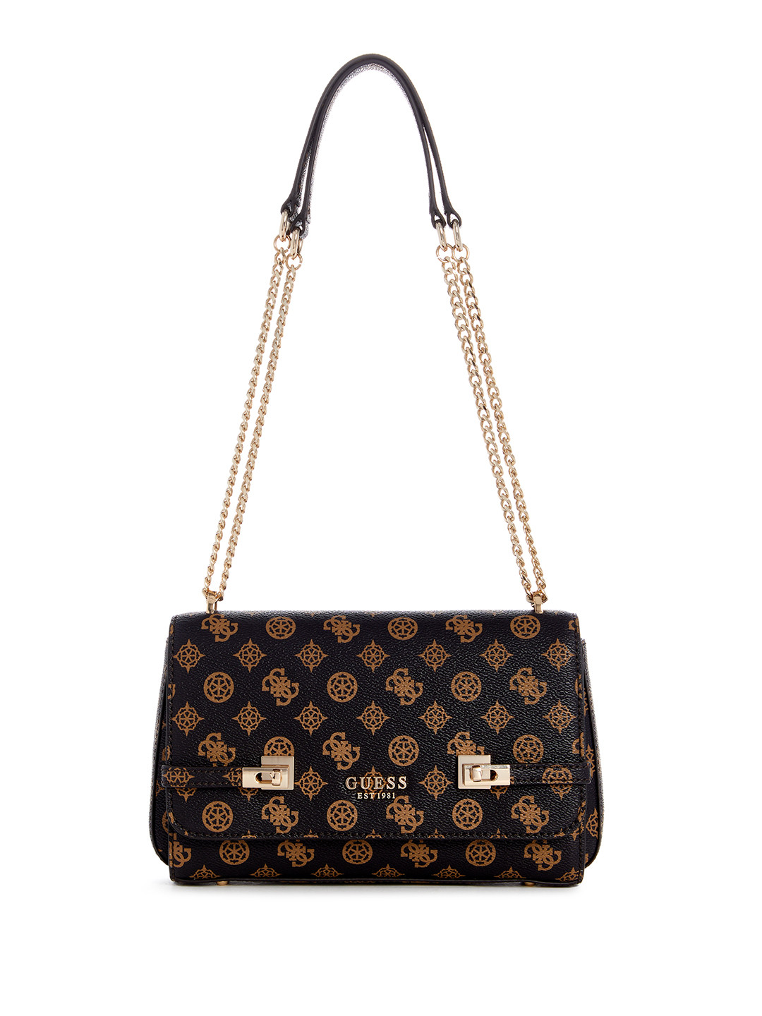 Buy GUESS Brand Logo Printed Structured Shoulder Bag - Handbags for ...