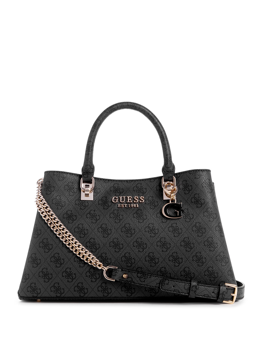 Buy GUESS Brand Logo Printed Structured Handheld Bag - Handbags for ...