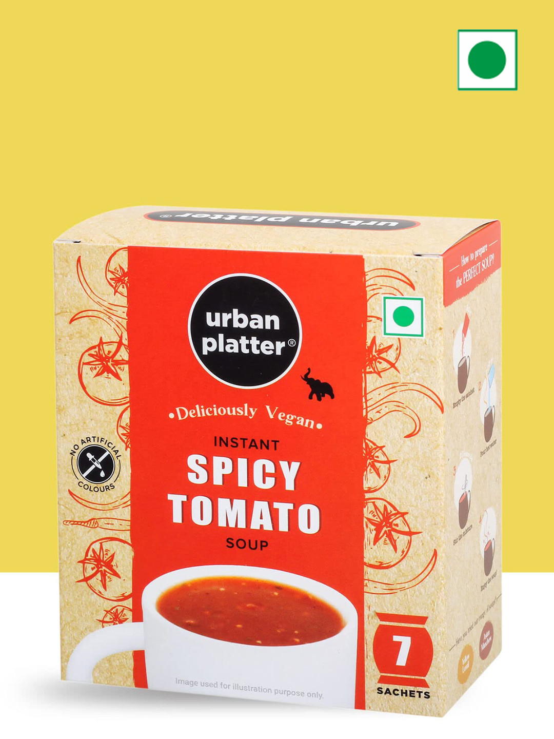 Buy URBAN PLATTER Instant Spicy Tomato Cup Soup 7 Sachets 140 Gms