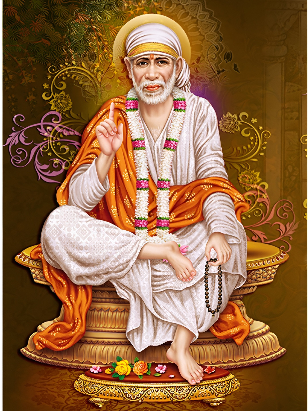 Buy PnF Yellow & White Sai Baba Wall Sticker - Decals And Stickers for ...