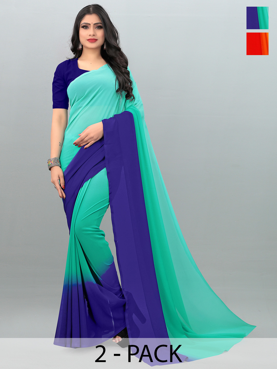 Buy ANAND SAREES Ombre Saree Pack Of 2 - Sarees for Women 27457304 | Myntra