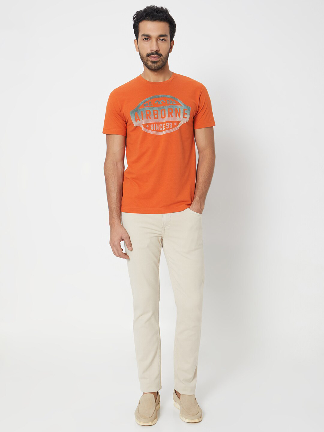 Buy Mufti Typography Printed Slim Fit T Shirt - Tshirts for Men ...