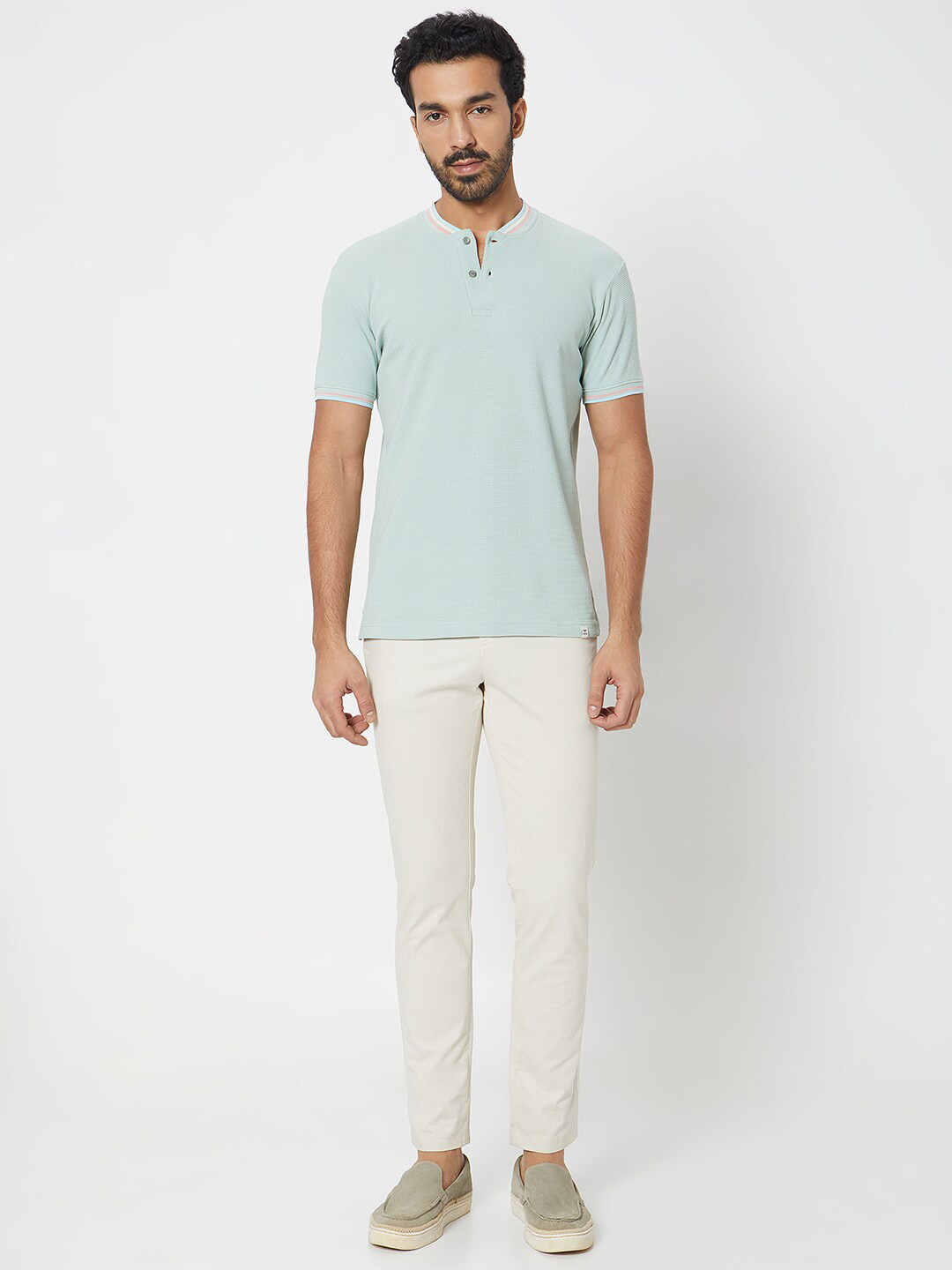 Buy Mufti Slim Fit Textured Cotton T Shirt - Tshirts for Men 27459500 ...