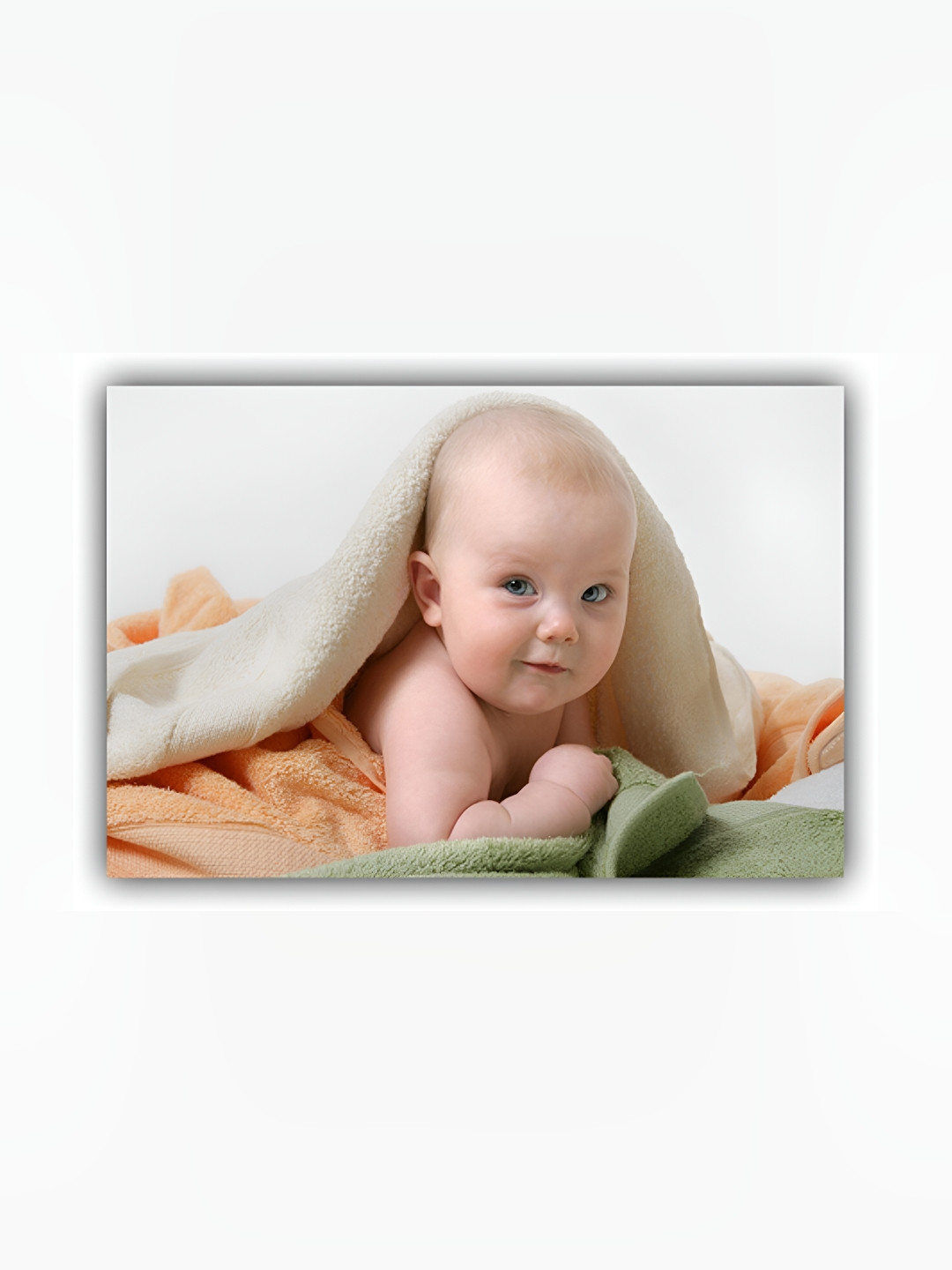 Buy PnF White & Green Cute Baby Paper Wall Poster Photograph - Wall Art ...