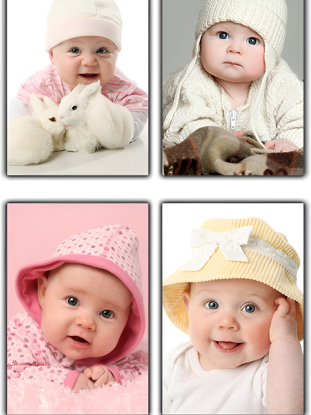 Buy PnF Pink & White 4 Pieces Paper Baby Posters - Decals And Stickers ...