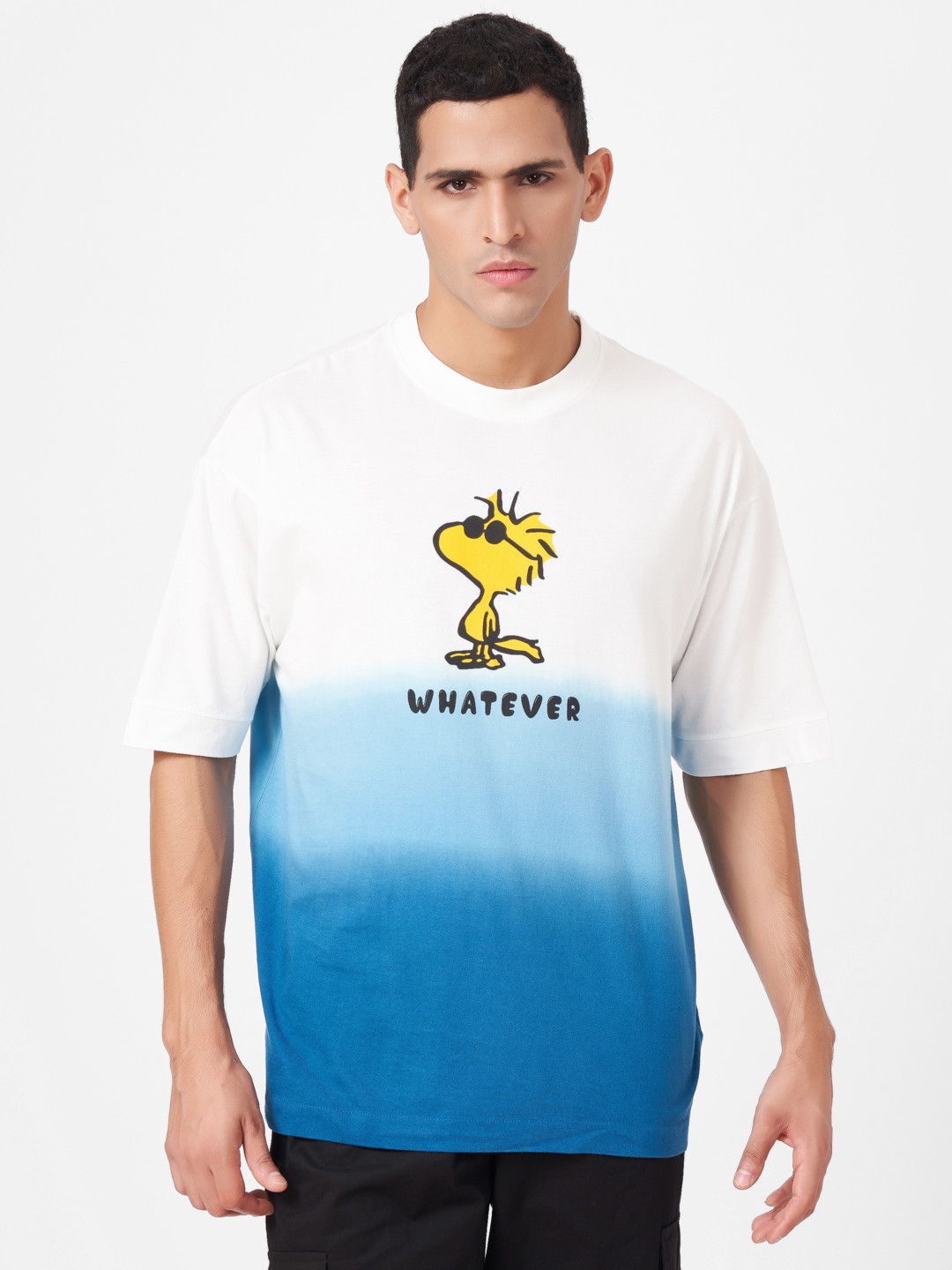 Buy ZU Tie And Dye Drop Shoulder Sleeves Pure Cotton Oversized T Shirt ...