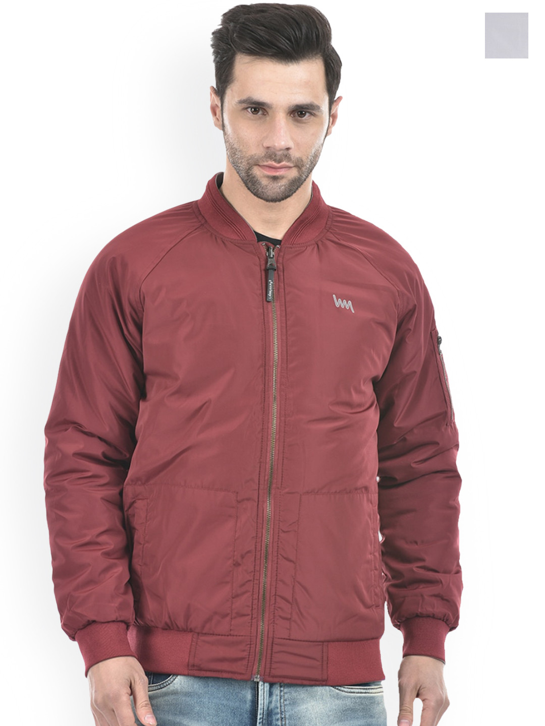 Buy Lawman Pg3 Mandarin Collar Reversible Bomber Jacket - Jackets for ...