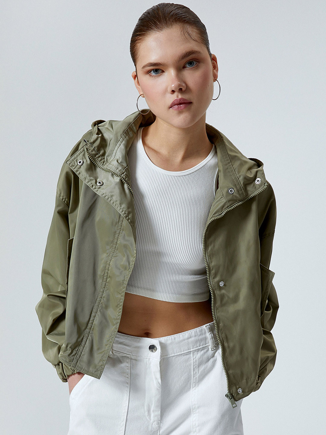 Buy Koton Hooded Bomber Jacket - Jackets for Women 27490884 | Myntra
