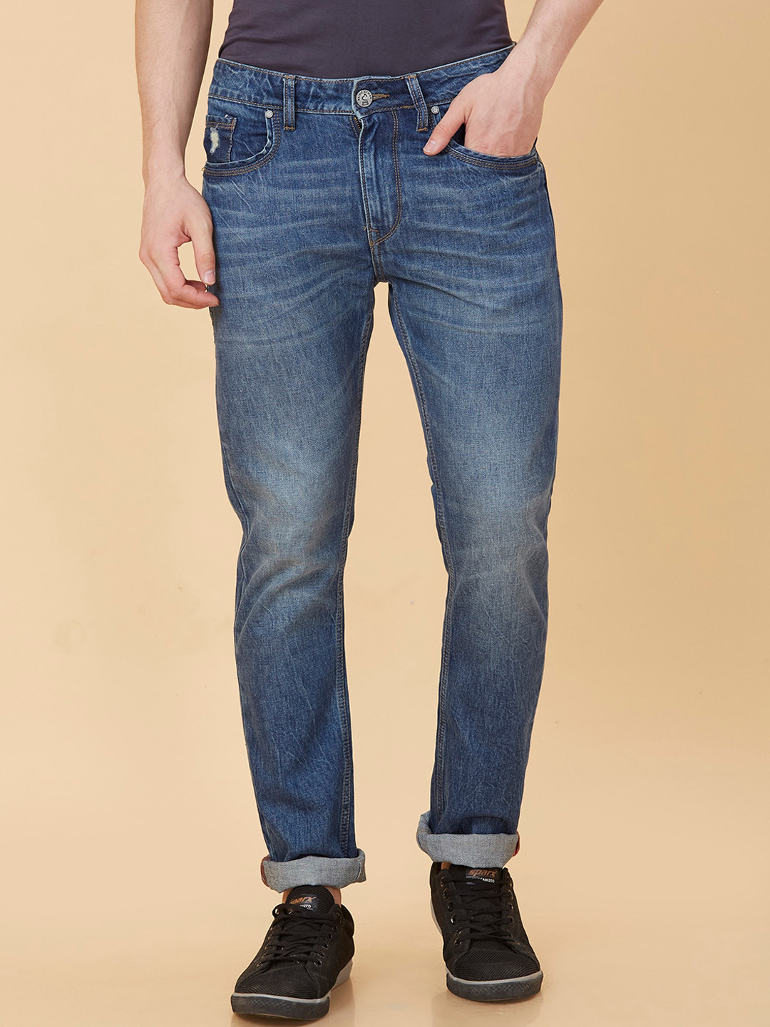 Buy Being Human Men Slim Fit Mid Rise Clean Look Heavy Fade Jeans ...