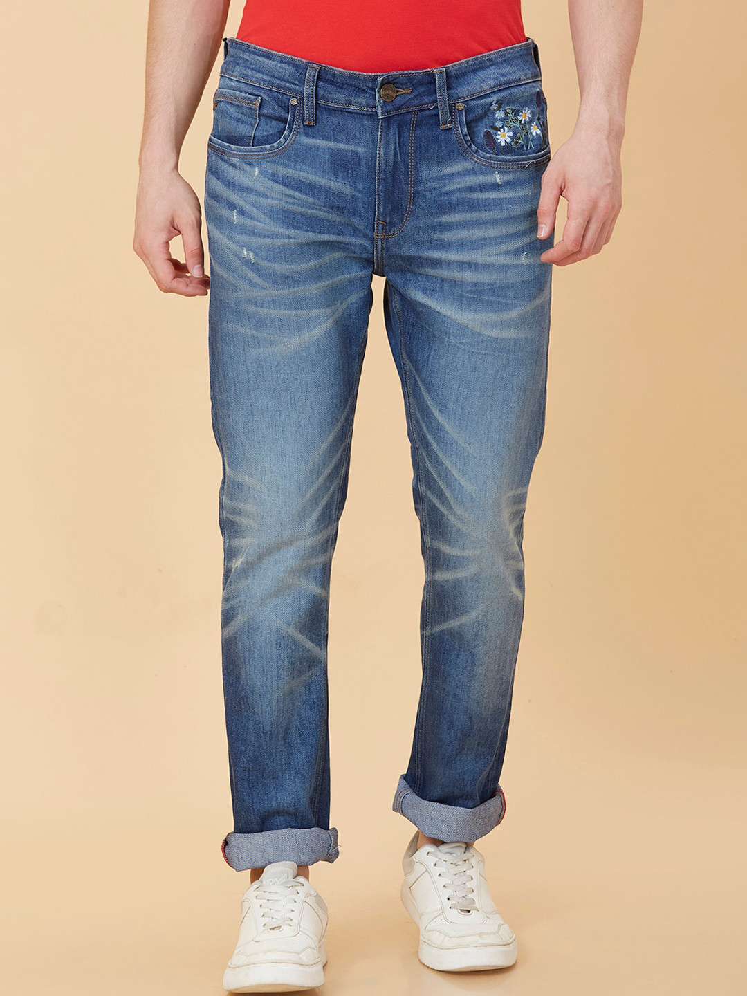 Buy Being Human Men Straight Fit Mid Rise Clean Look Heavy Fade Jeans ...