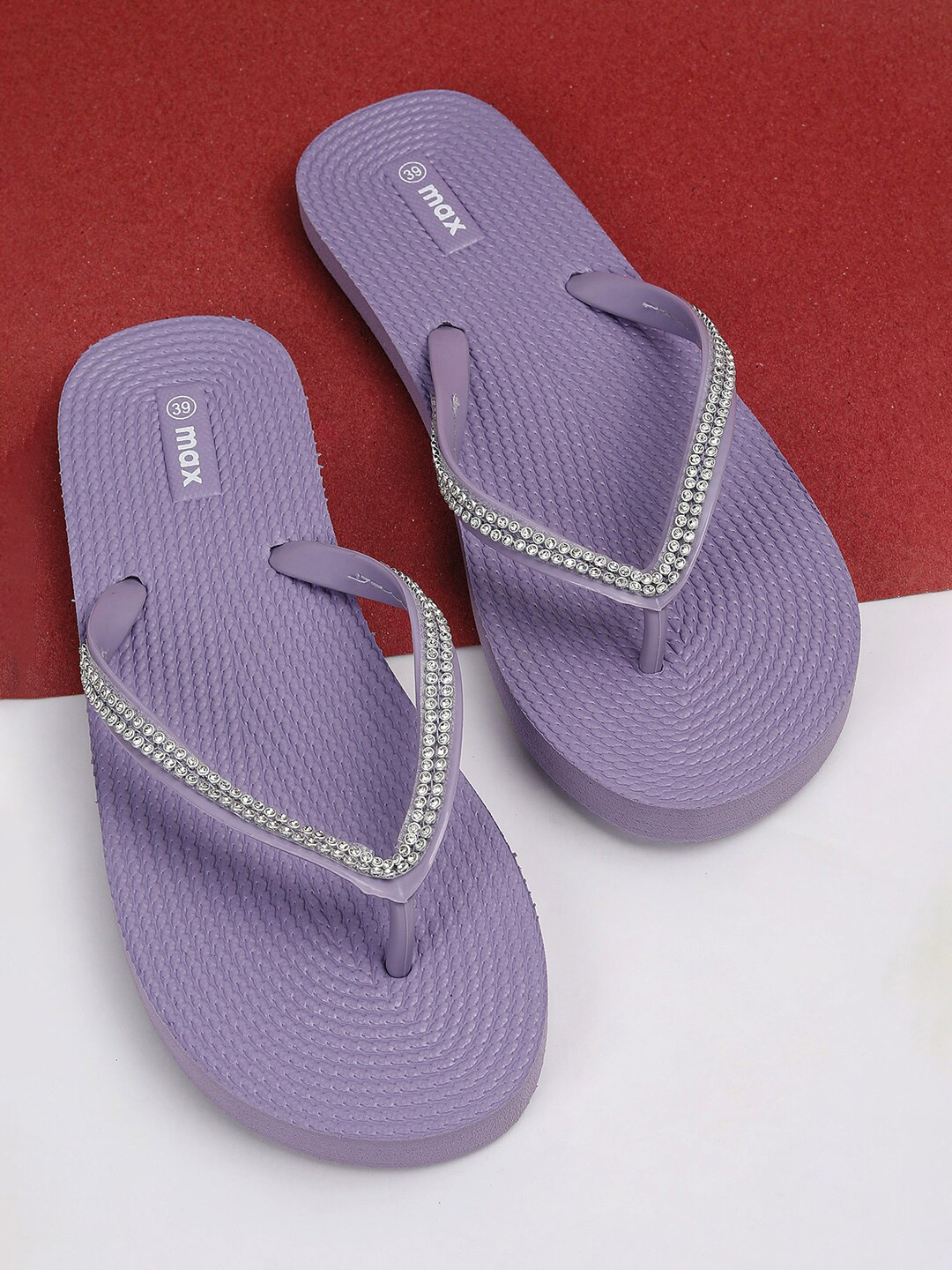 Buy Max Women Embellished Thong Flip Flops - Flip Flops for Women ...