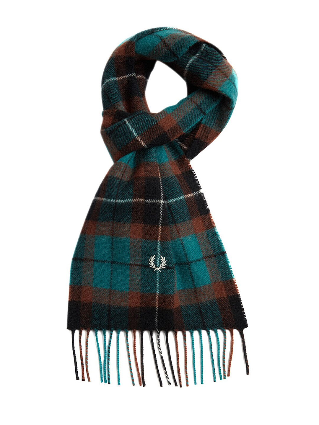Buy Fred Perry Men Wool Checked Tasseled Scarf - Scarves for Men ...