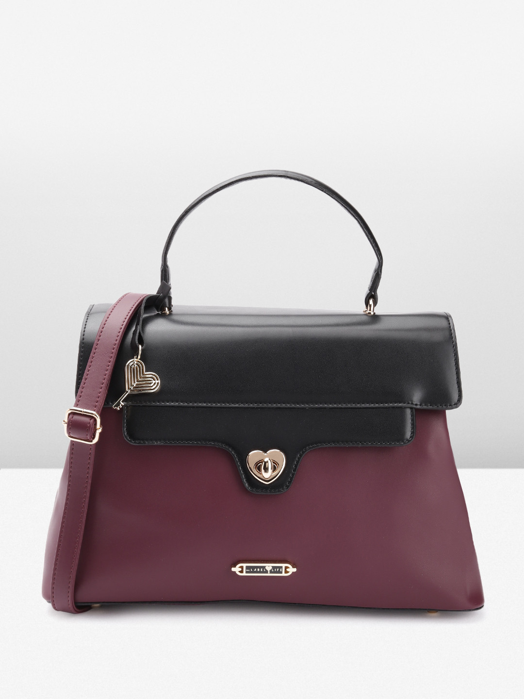 Buy The Label Life Colourblocked Structured Satchel Bag - Handbags for ...