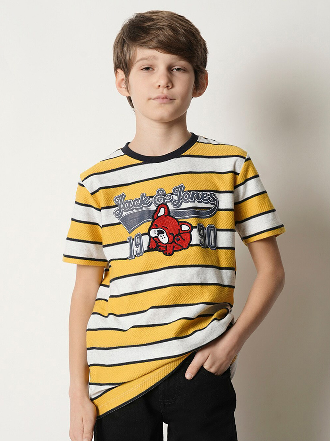 Buy Jack & Jones Junior Boys Striped T Shirt - Tshirts for Boys ...