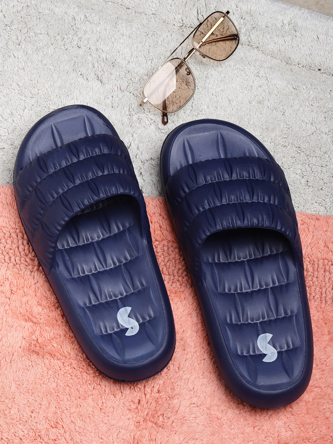 Buy Solethreads Men PUFFER Solid Waterproof Texture Sole Slides - Flip ...