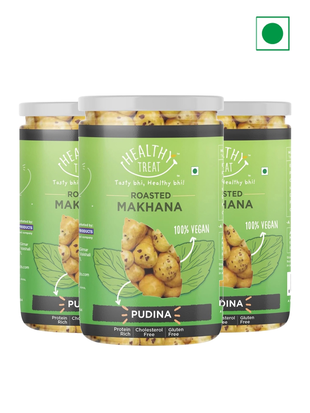 Buy Healthy Treat Pack Of 3 Roasted Makhana Pudina 70 Gms Each Nuts