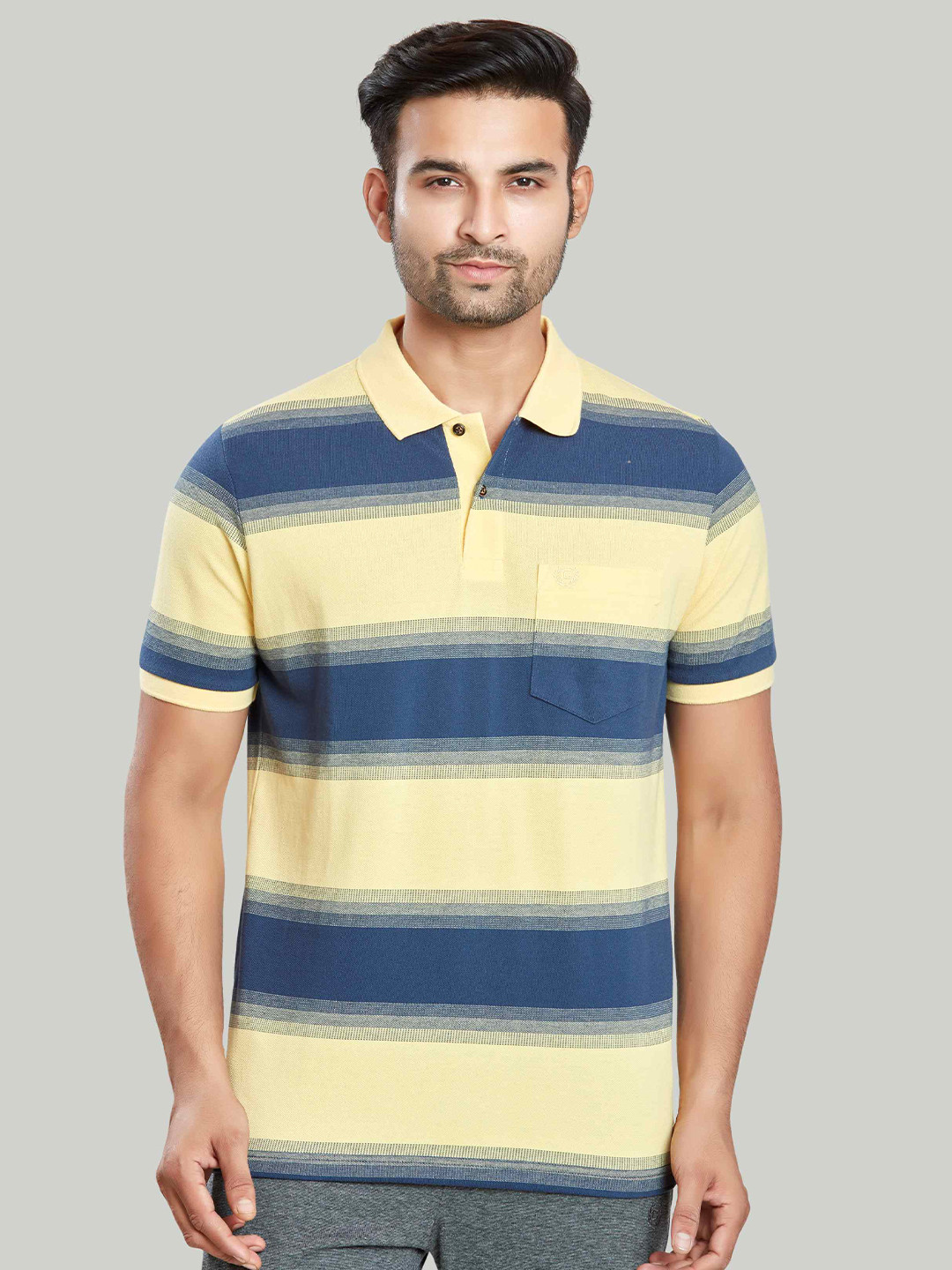 Buy CELSIUS Men Striped Polo Collar Pockets T Shirt - Tshirts for Men ...