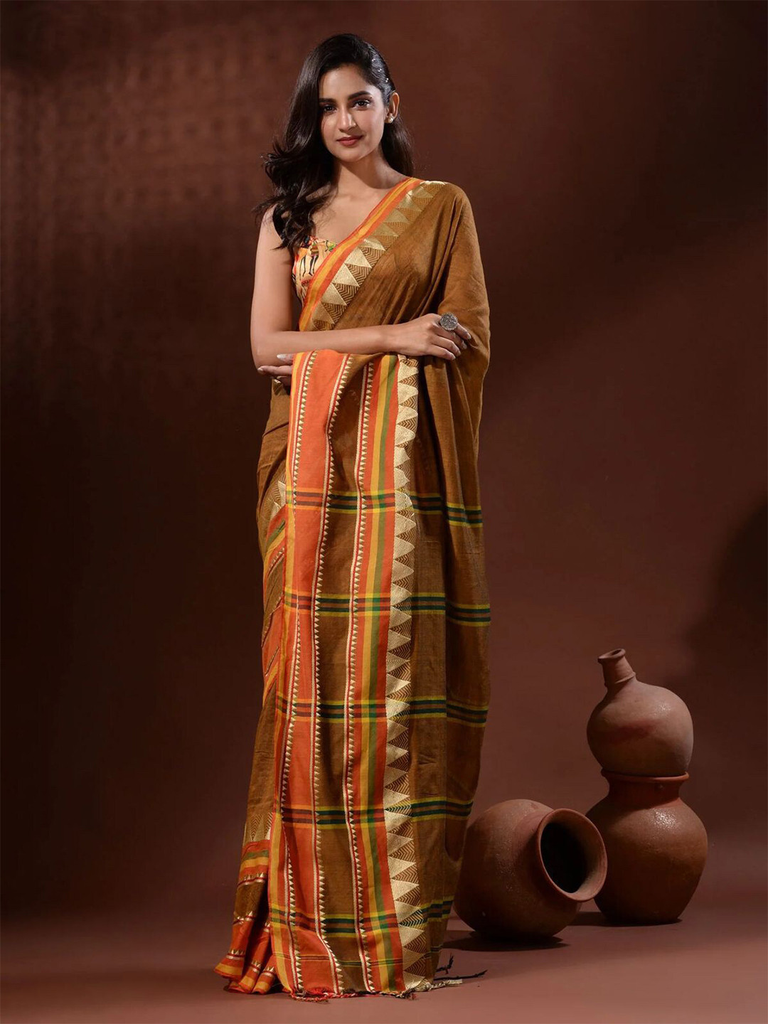 Buy ODETTE Woven Design Broder Zari Saree - Sarees for Women 27525864 ...