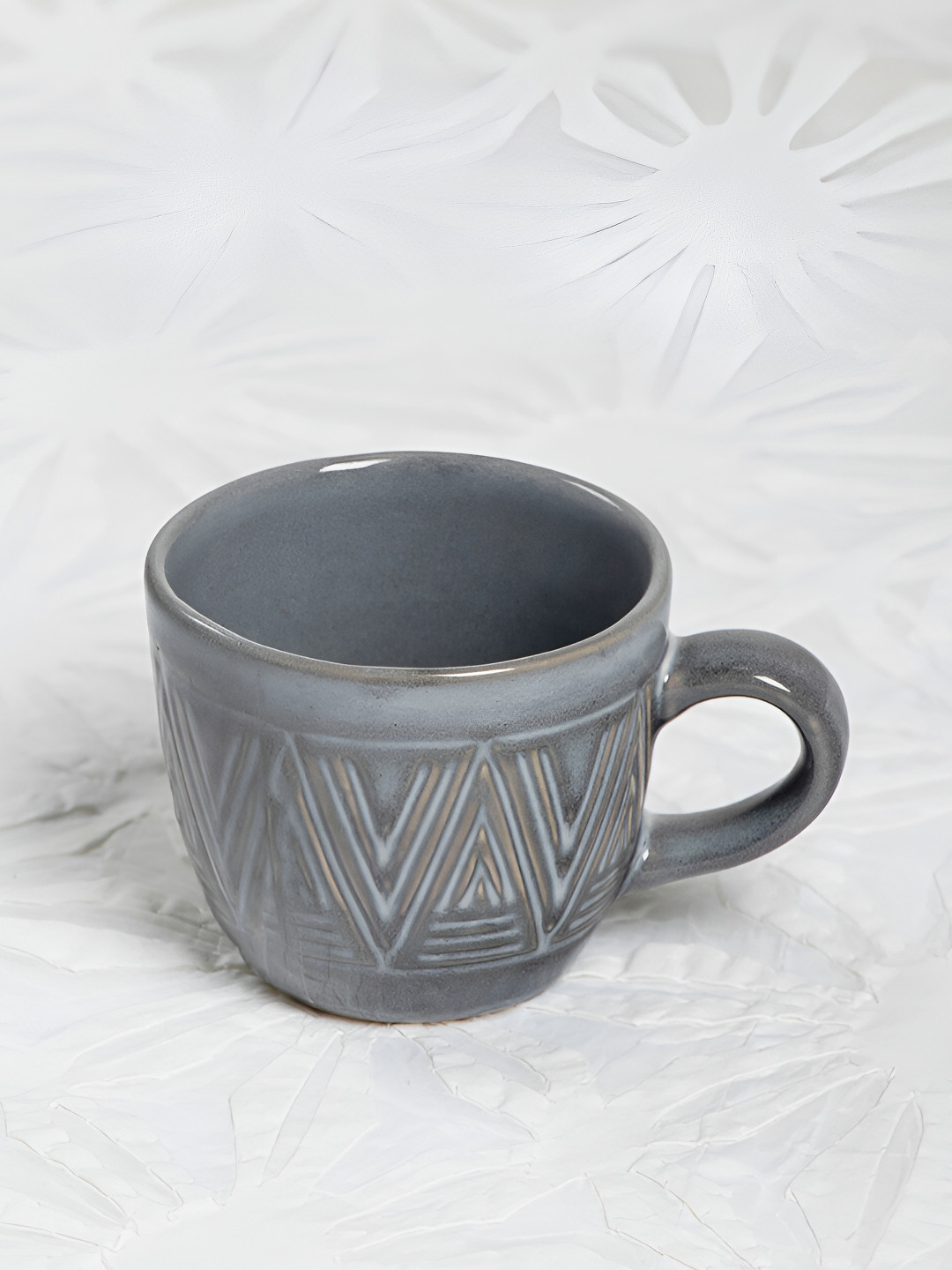 Buy Fabindia Grey Textured Ceramic Glossy Cup - Cups And Mugs for ...