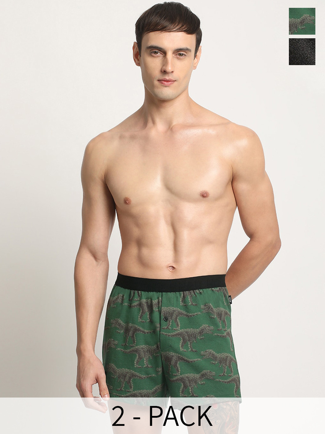 Buy THE BEAR HOUSE Pack Of 2 Printed Cotton Boxers - Boxers for Men ...