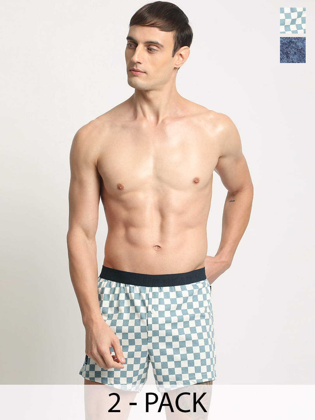 Buy THE BEAR HOUSE Pack Of 2 Printed Cotton Boxers BOX QIN BL - Boxers ...