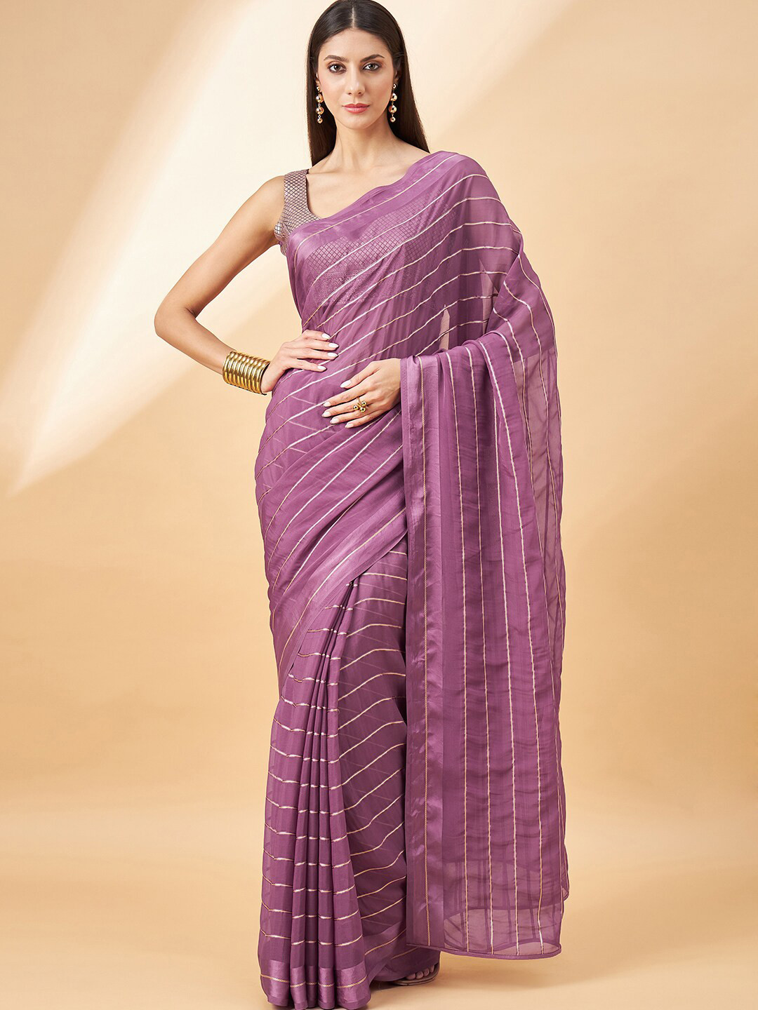 Buy All About You Striped Ethnic Saree - Sarees for Women 27545204 | Myntra