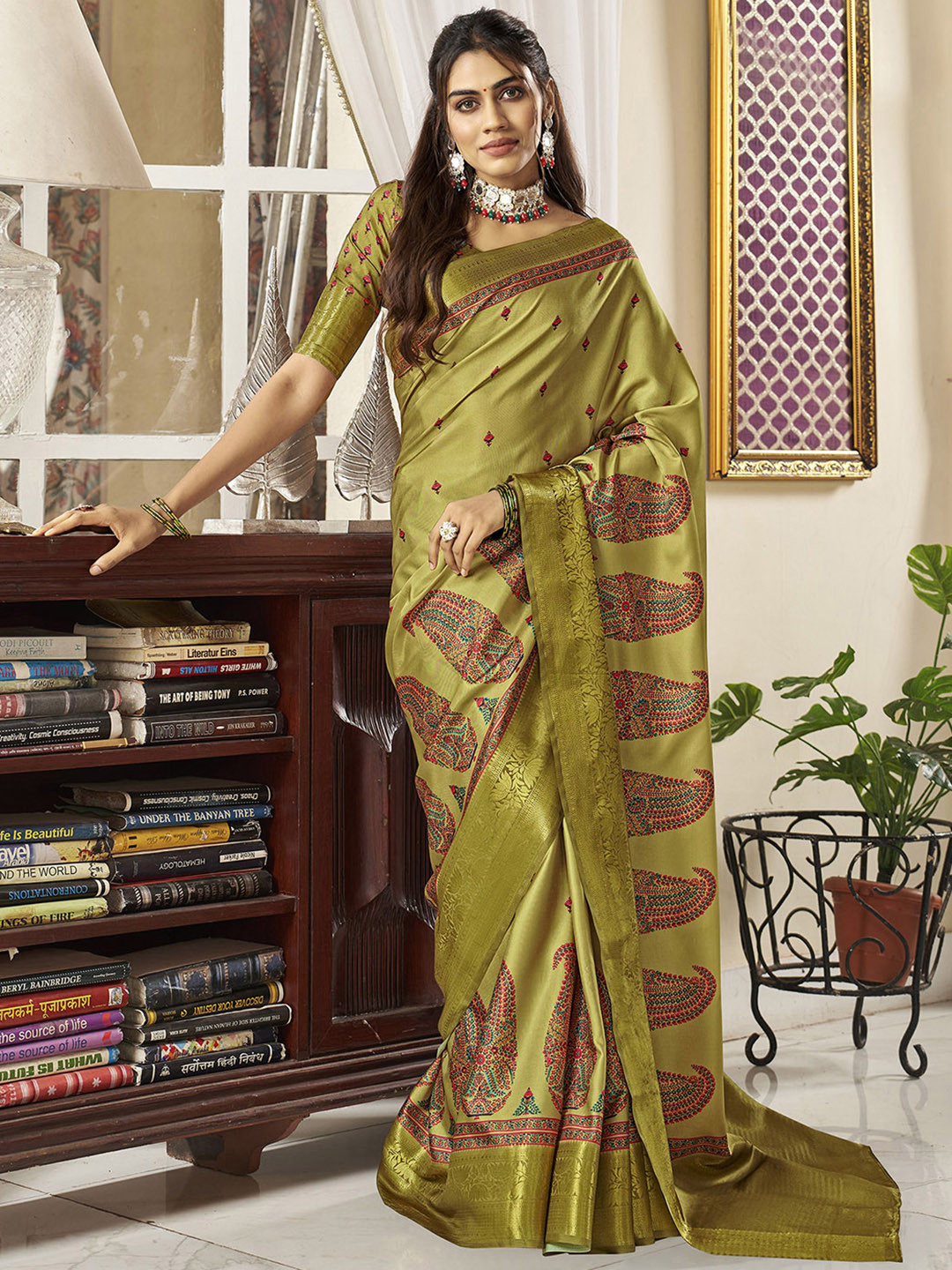 Buy Satrani Ethnic Motifs Zari Sungudi Saree - Sarees for Women ...