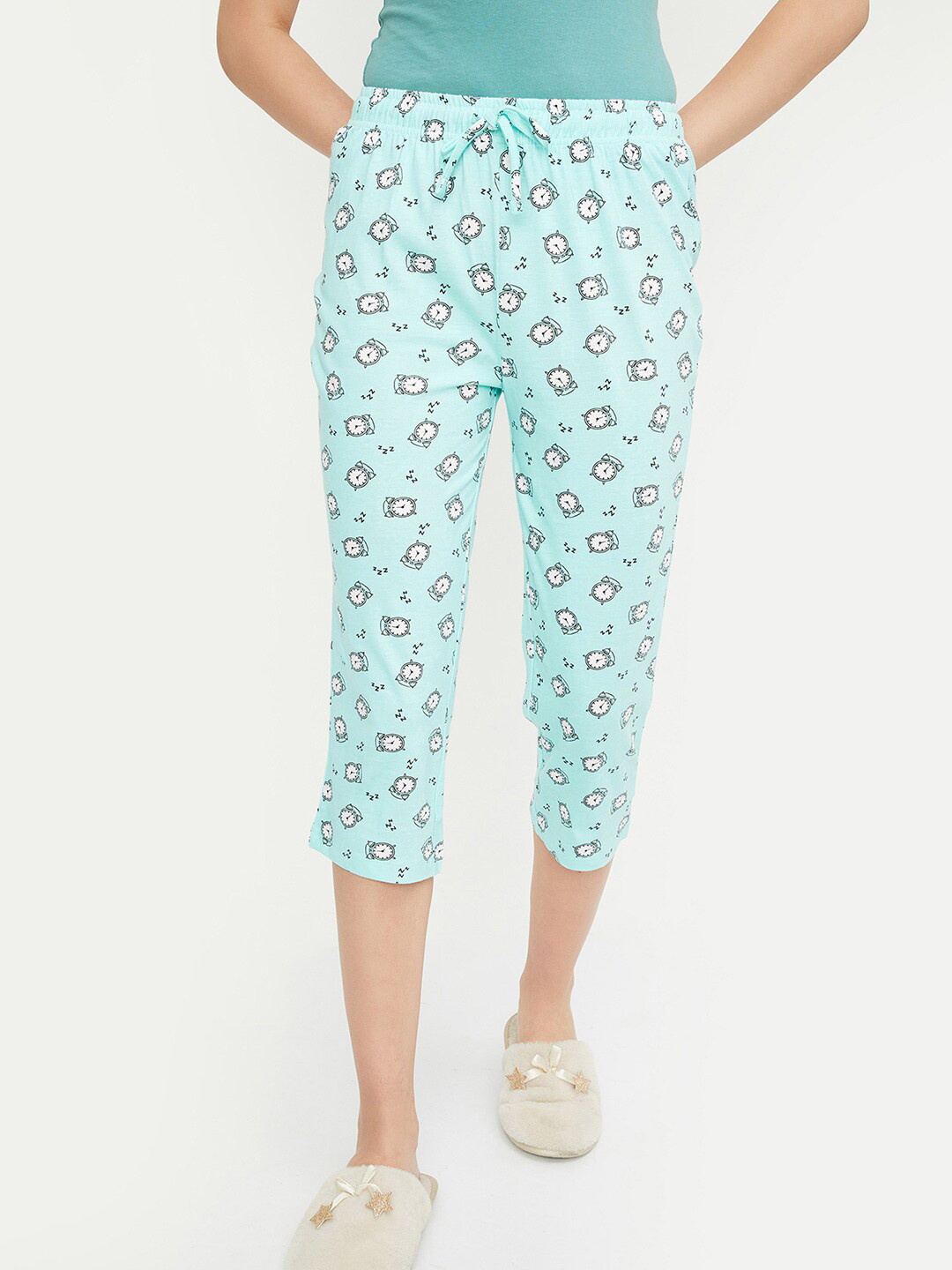 Buy Max Women Pure Cotton Mid Rise Printed Capris - Capris for Women ...