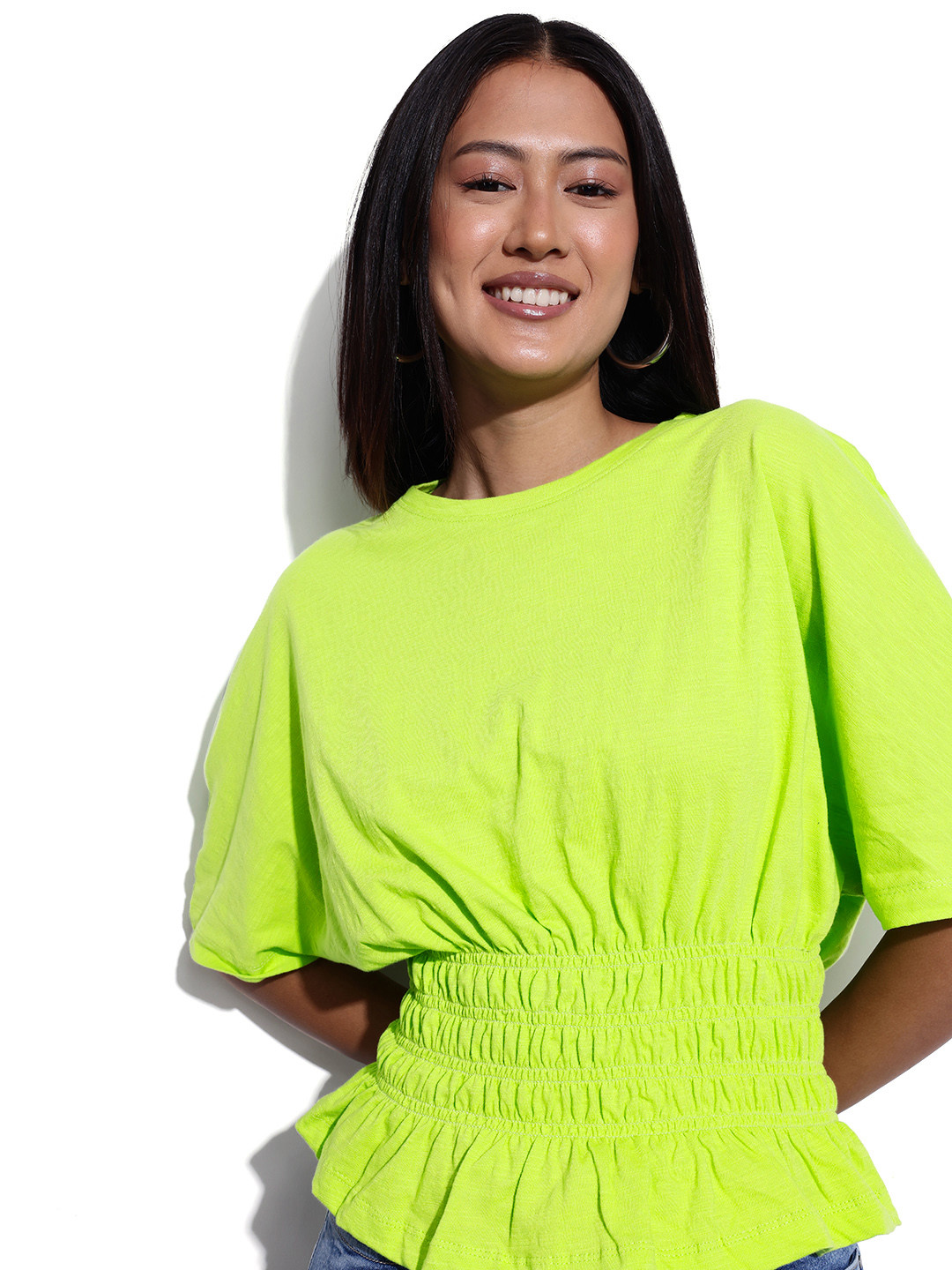 Buy DressBerry Drop Shoulder Cinch Waist Top - Tops for Women 27575106 ...