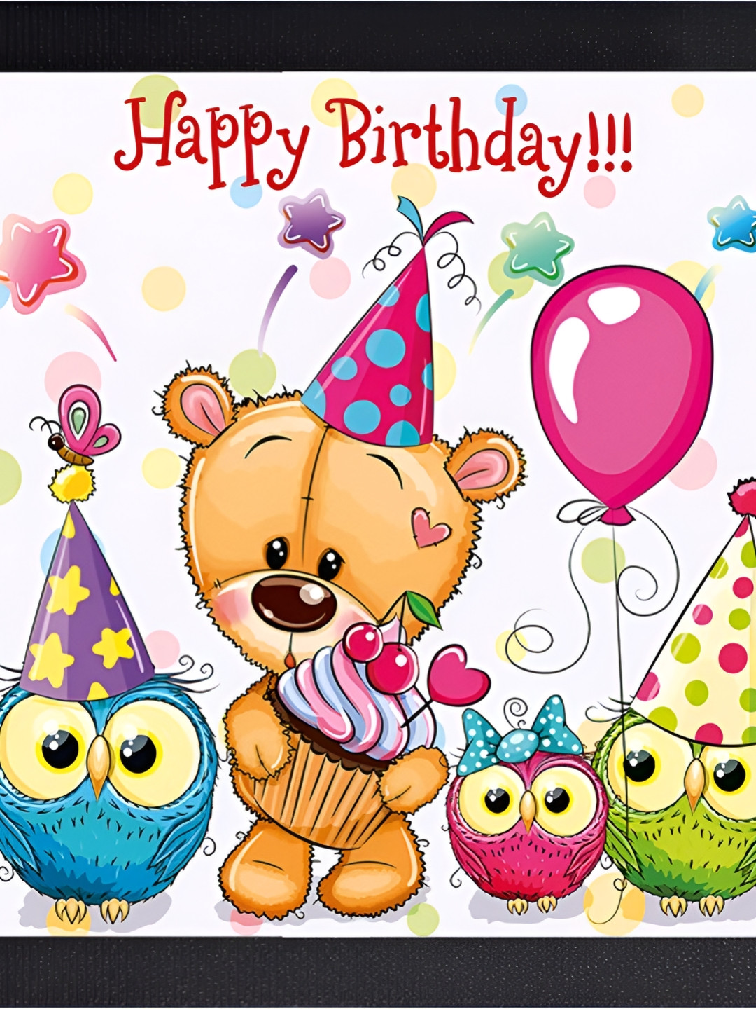 Buy PnF White & Pink Cartoon Characters Wooden Painting Wall Art - Wall ...