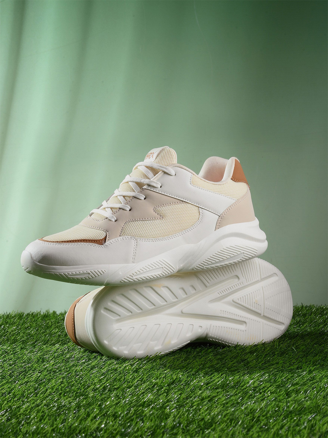 Buy HRX By Hrithik Roshan Women Cream Coloured Mesh Running Shoes ...